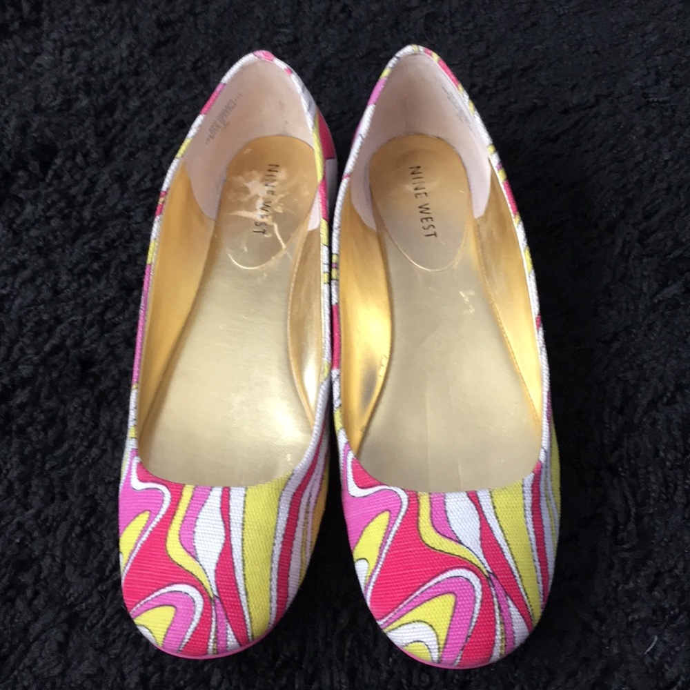 “Puccini” Print Linen Ballet Flats - Gem